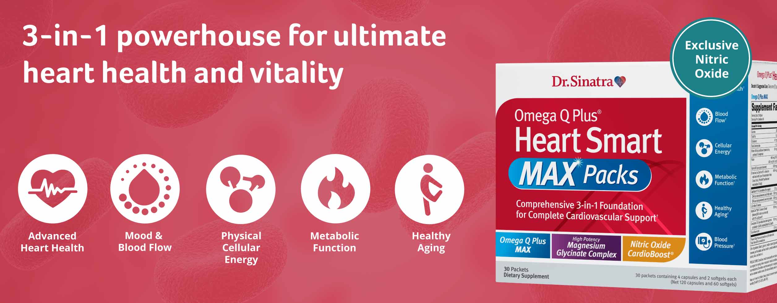 Dr. Sinatra Omega Q Plus Heart Smart Max Packs 30ct Packets - Dr ...